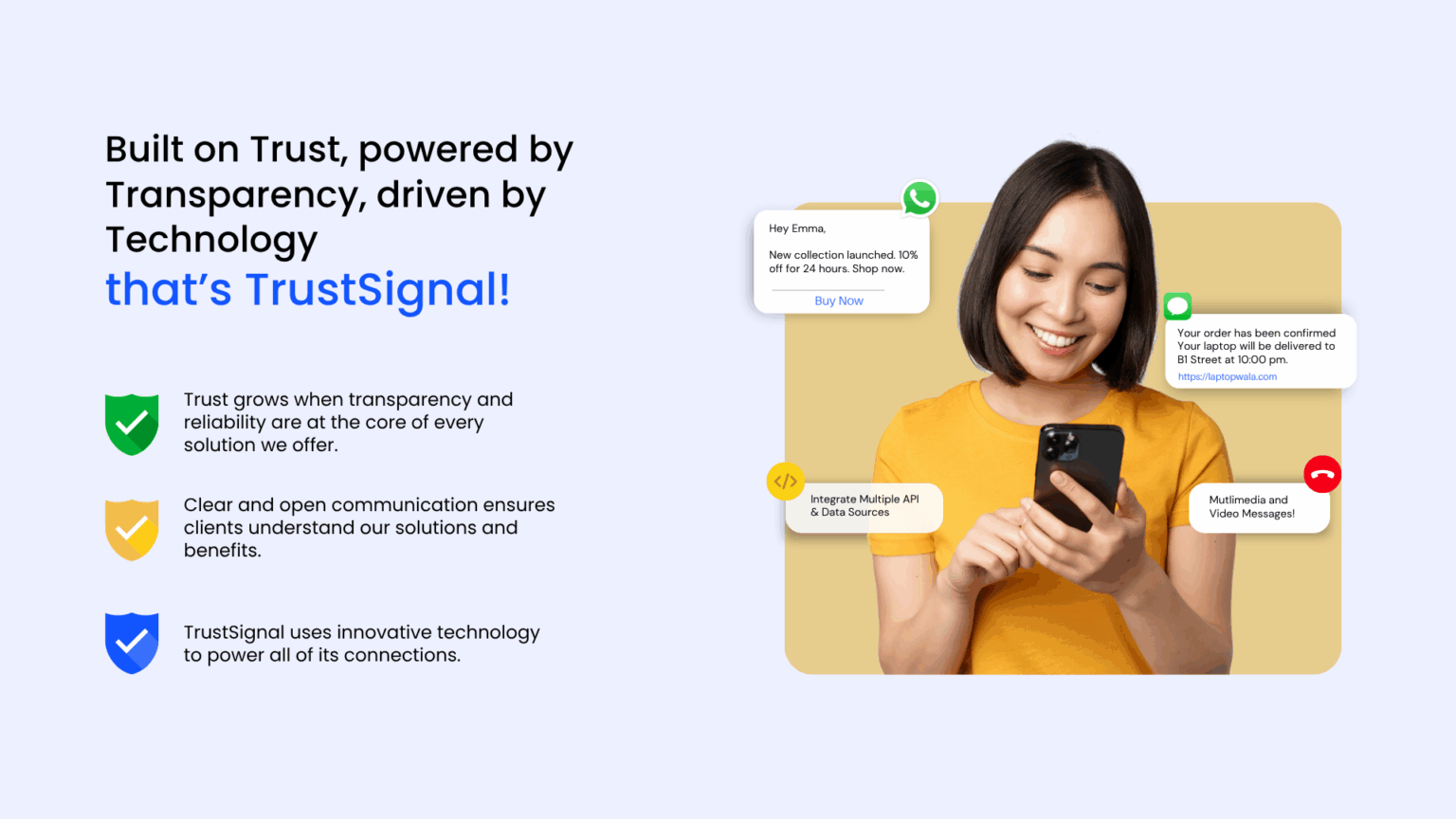 Trustsignal: Reliable APIs for SMS, RCS, WhatsApp and Otify